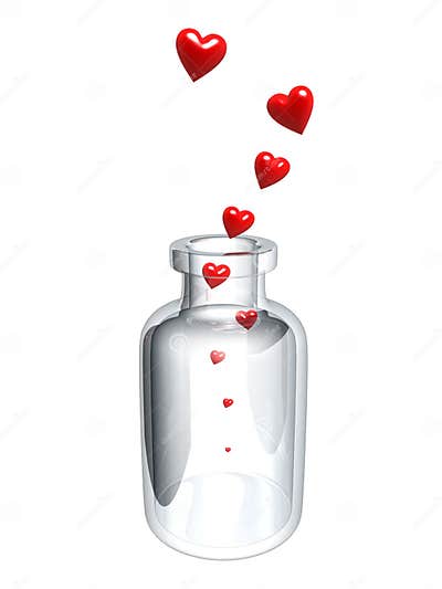 Red heart in bottle stock illustration. Illustration of secret - 6170585
