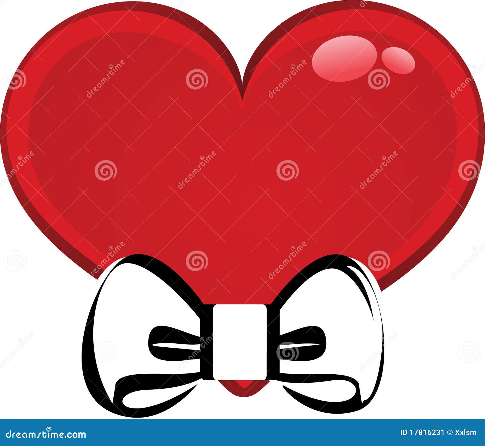 Red heart with bow tie stock vector. Illustration of marry - 17816231