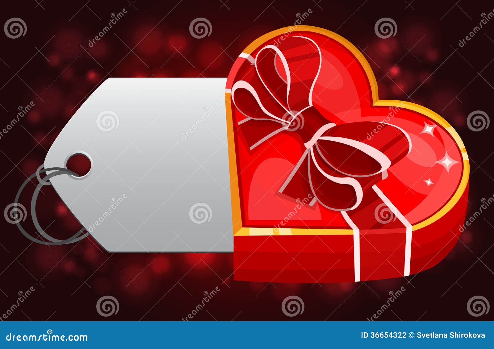 Red heart box with card stock vector. Illustration of shape - 36654322