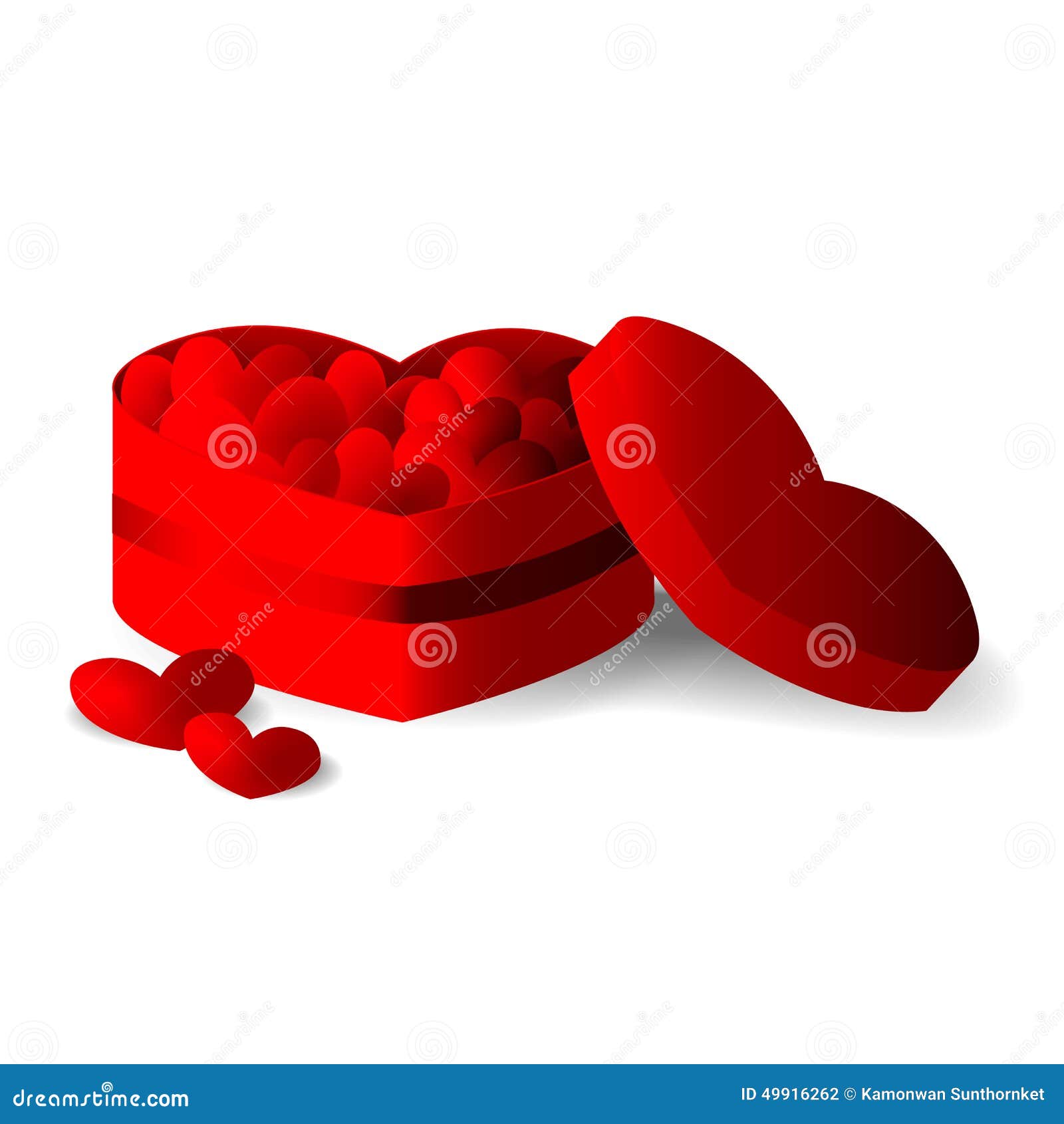 Red heart box with hearts stock vector. Illustration of marry - 49916262