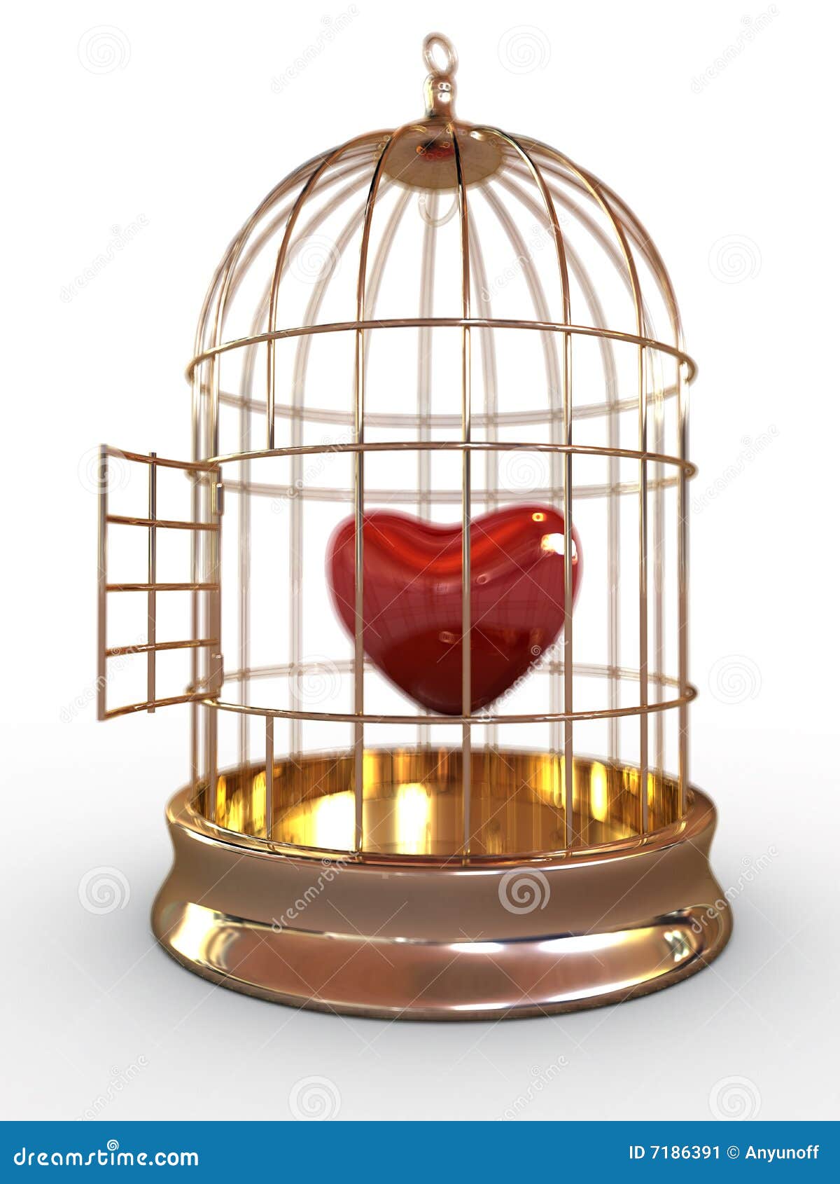 Red heart in cage stock illustration. Illustration of february - 7186391