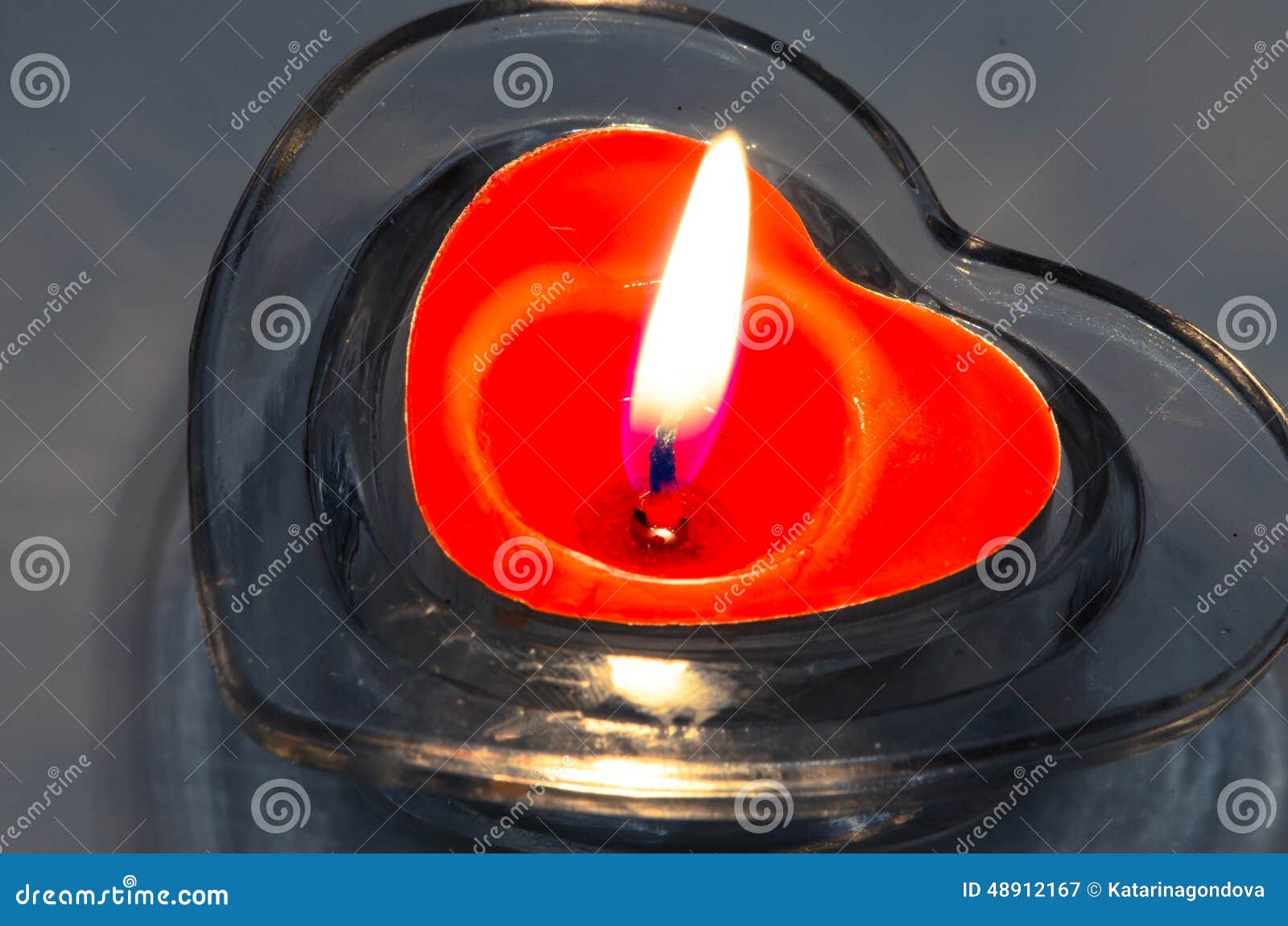 Red Heart Candle Decoration Stock Image - Image of light, fire: 48912167
