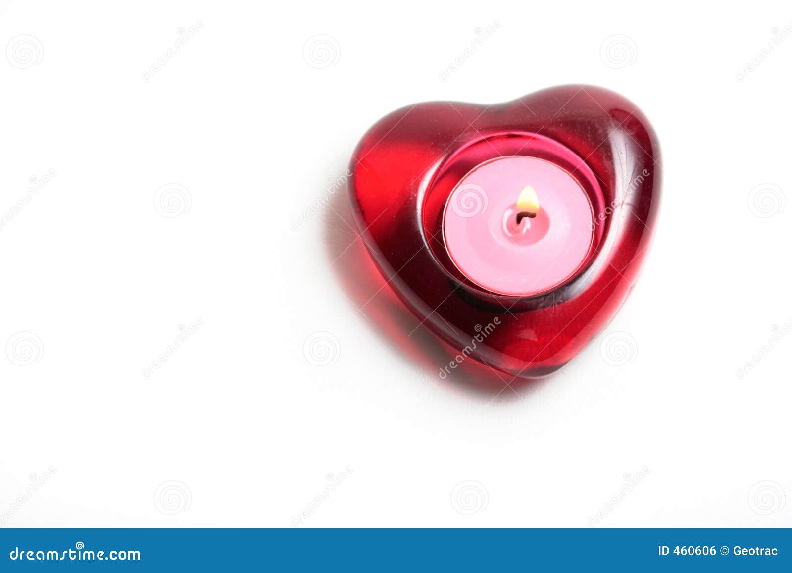 Red Heart Candle with Flame Stock Photo - Image of glass, valentines ...