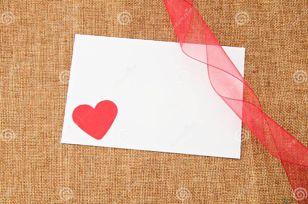 Red heart on card stock image. Image of invitation, background - 26500817