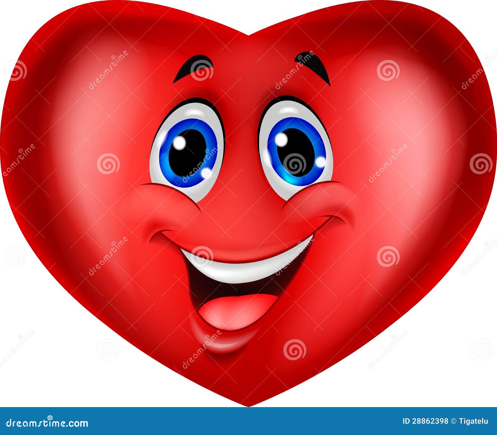 Red heart cartoon stock vector. Illustration of glossy - 28862398