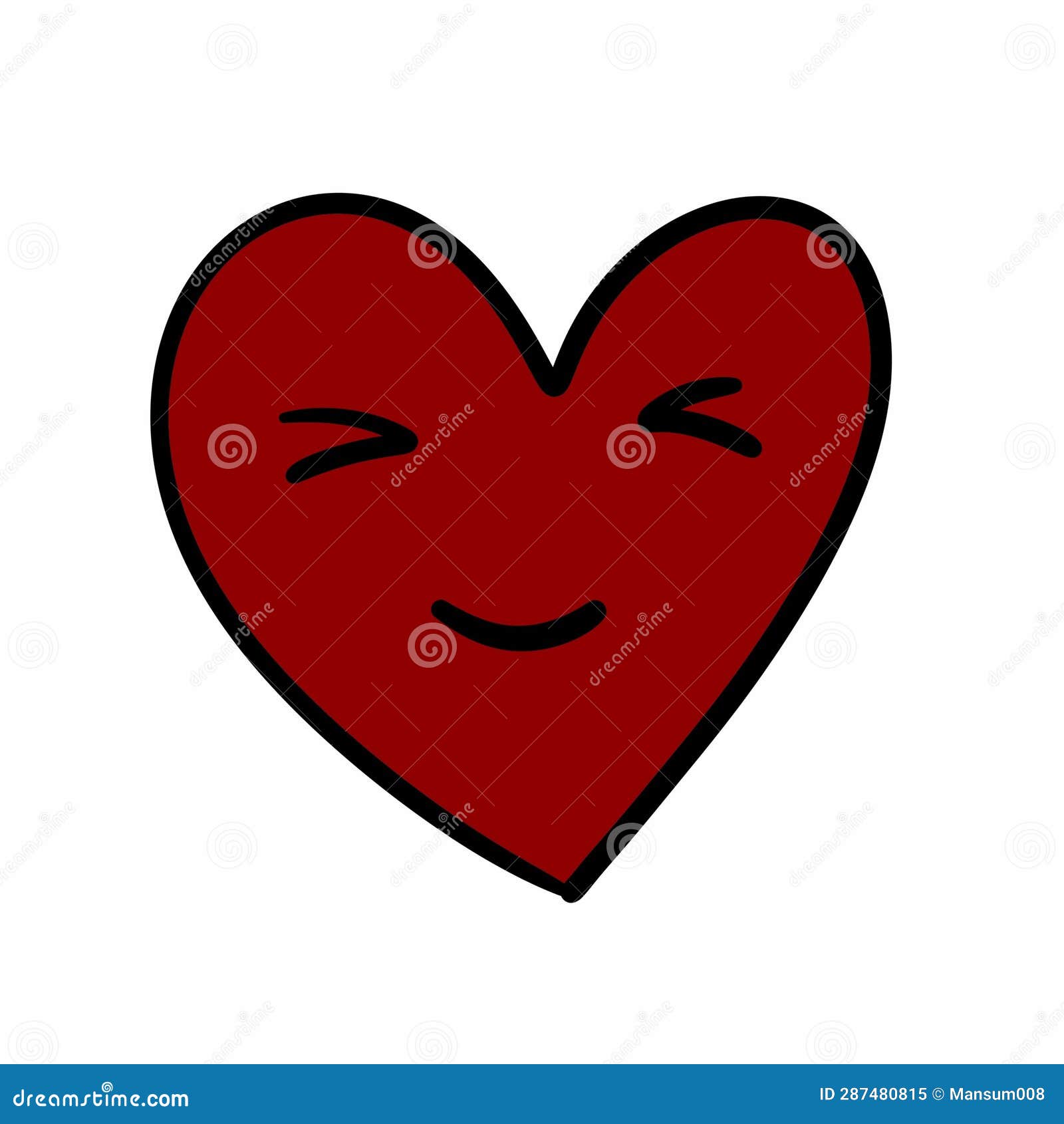 Red Heart Cartoon on White Background , Illustration Stock Illustration ...