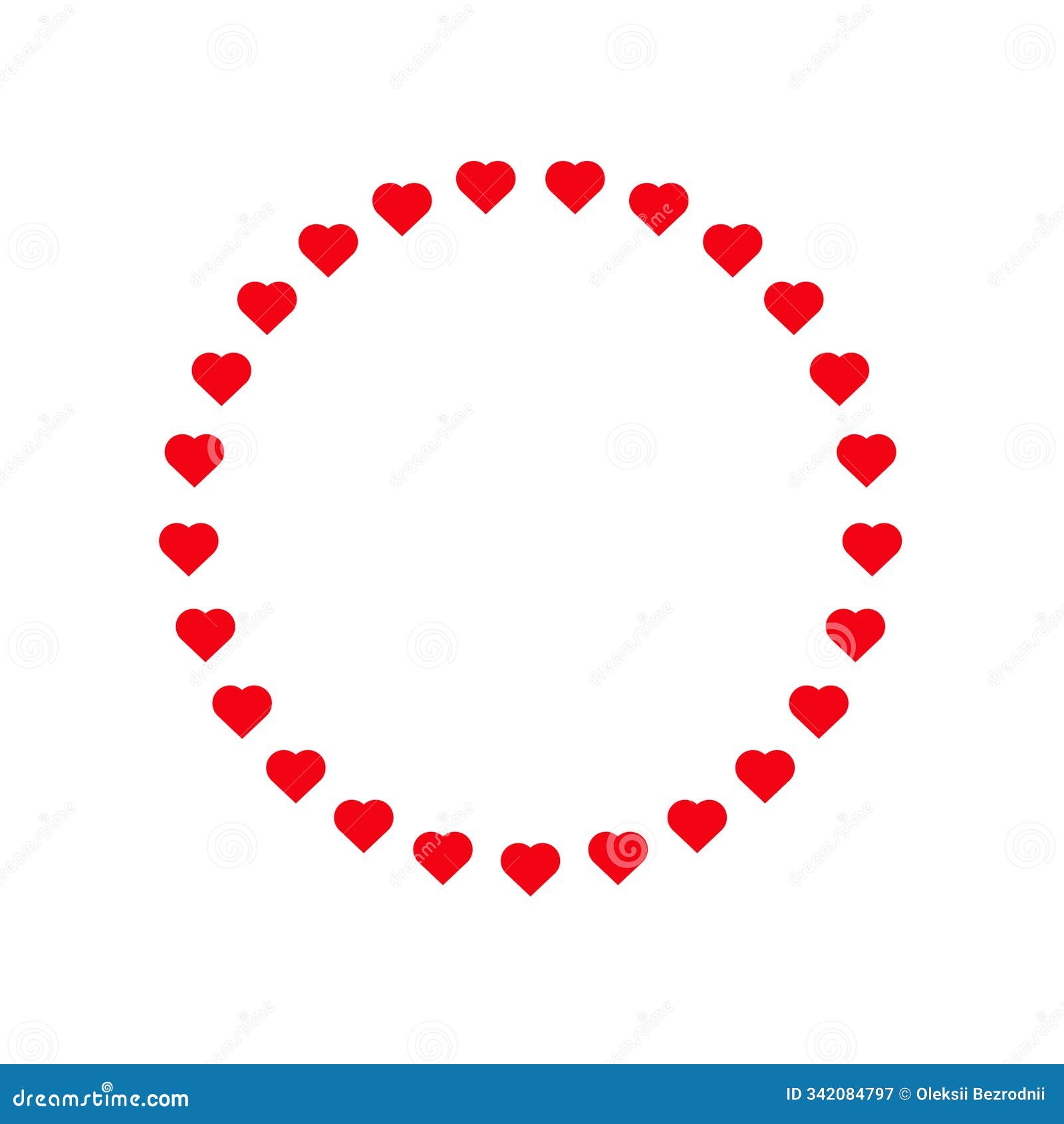 Red heart circle frame. stock illustration. Illustration of ring ...