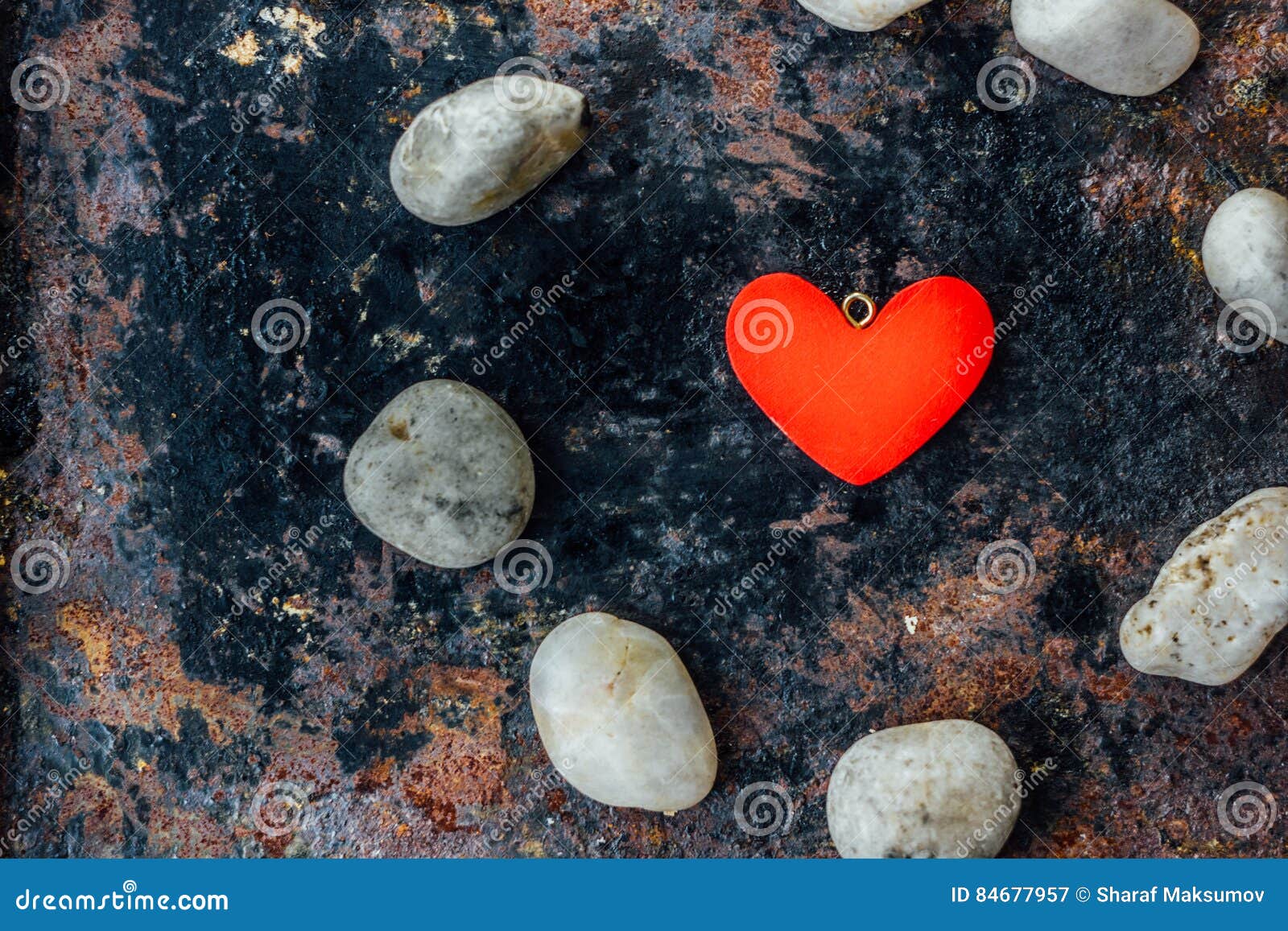 Red Heart in Circle of Rocks Stock Image - Image of black, beautiful ...