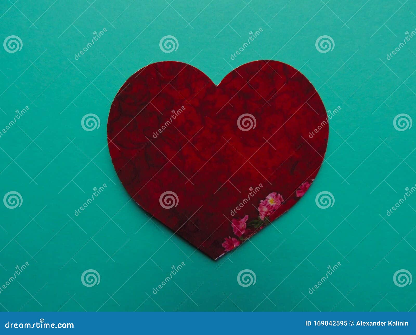 Red Heart on a Color Background. Stock Image - Image of background ...