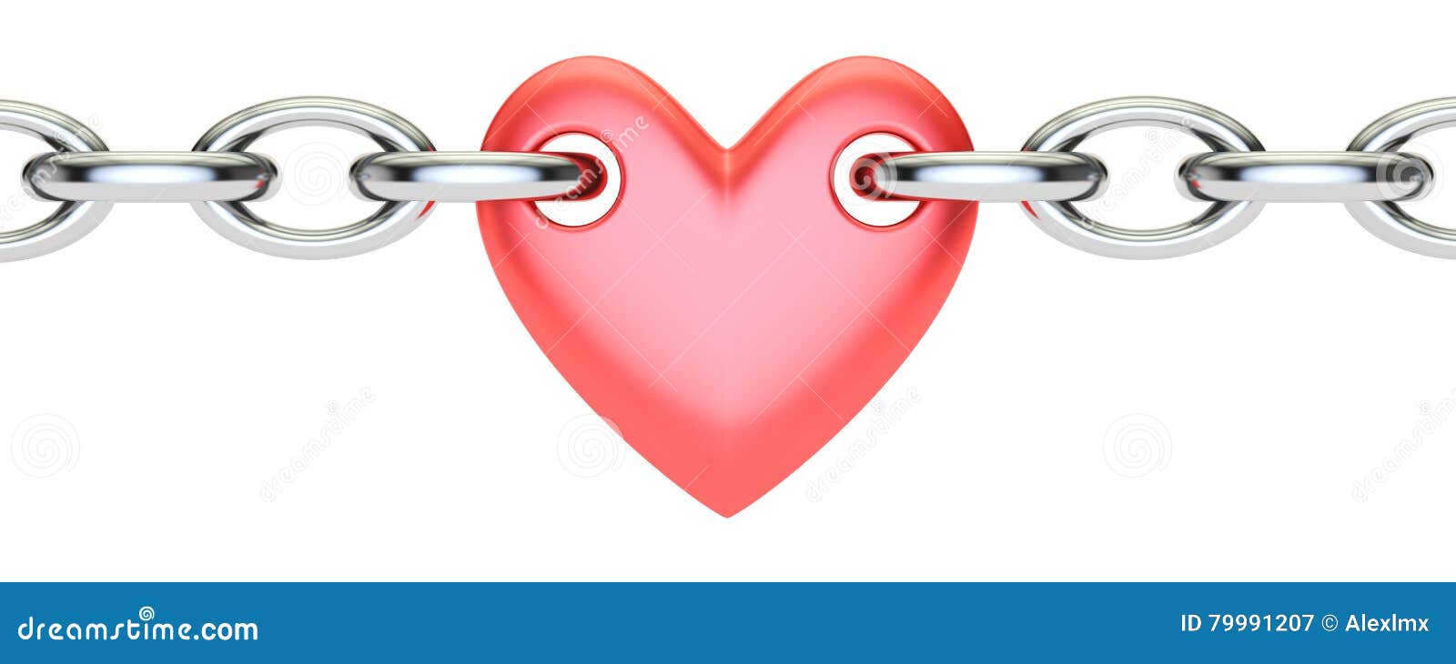 Red Heart Connected Chain, 3D Rendering Stock Illustration ...