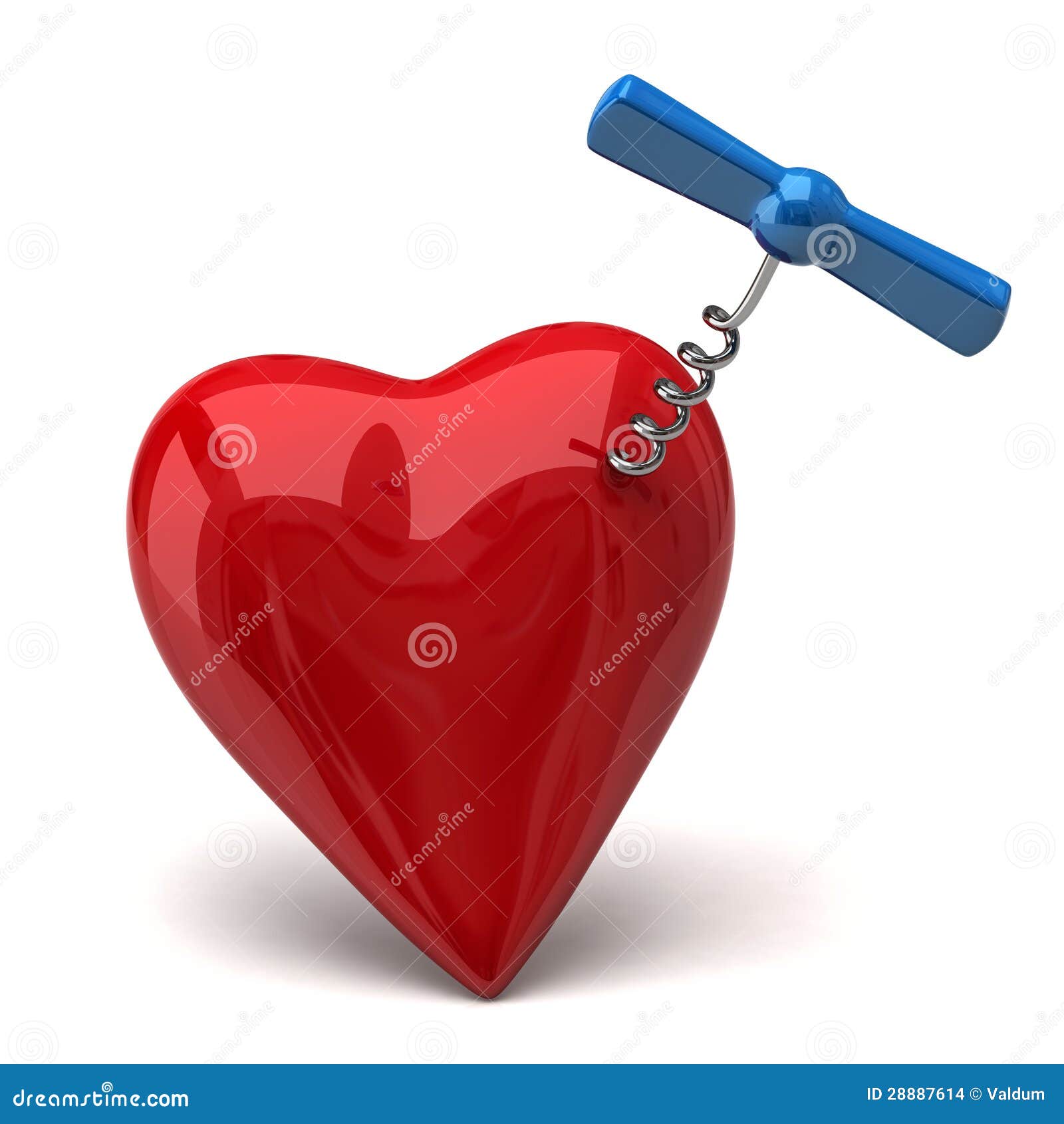 Red heart and corkscrew stock illustration. Illustration of abstract ...