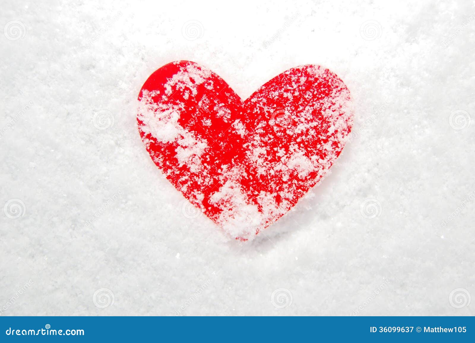 Red heart covered in snow stock image. Image of emotion - 36099637