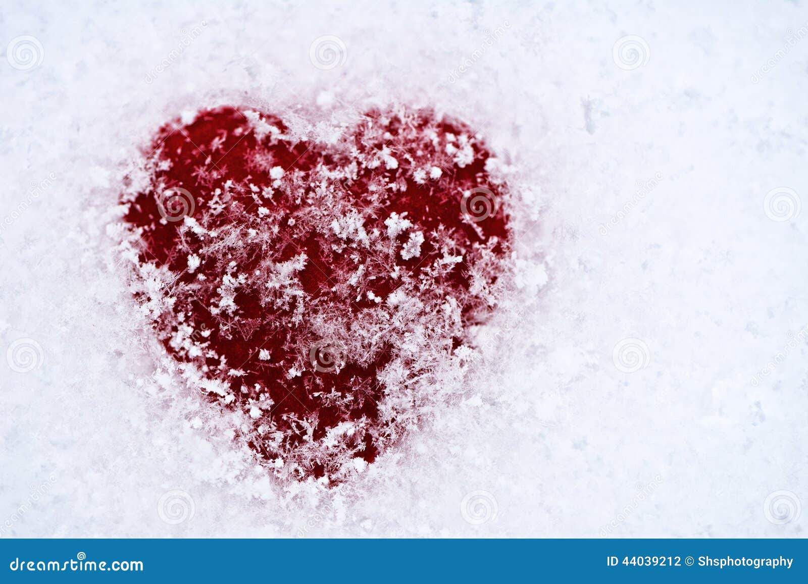 Red Heart Covered in Snow stock photo. Image of nature - 44039212