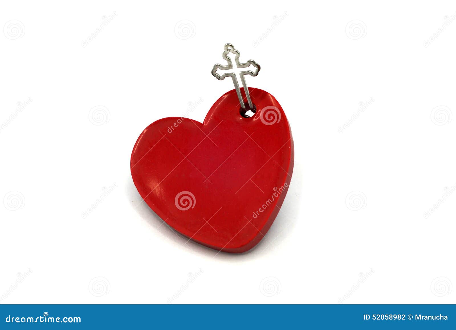 Red Heart with crucifix stock photo. Image of care, church - 52058982