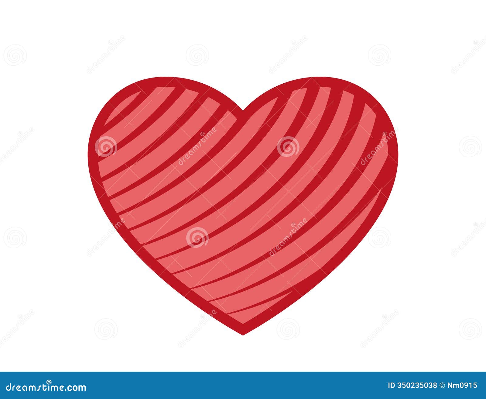 Red Heart with Curved Stripes. Love, Romantic and Valentines Design ...