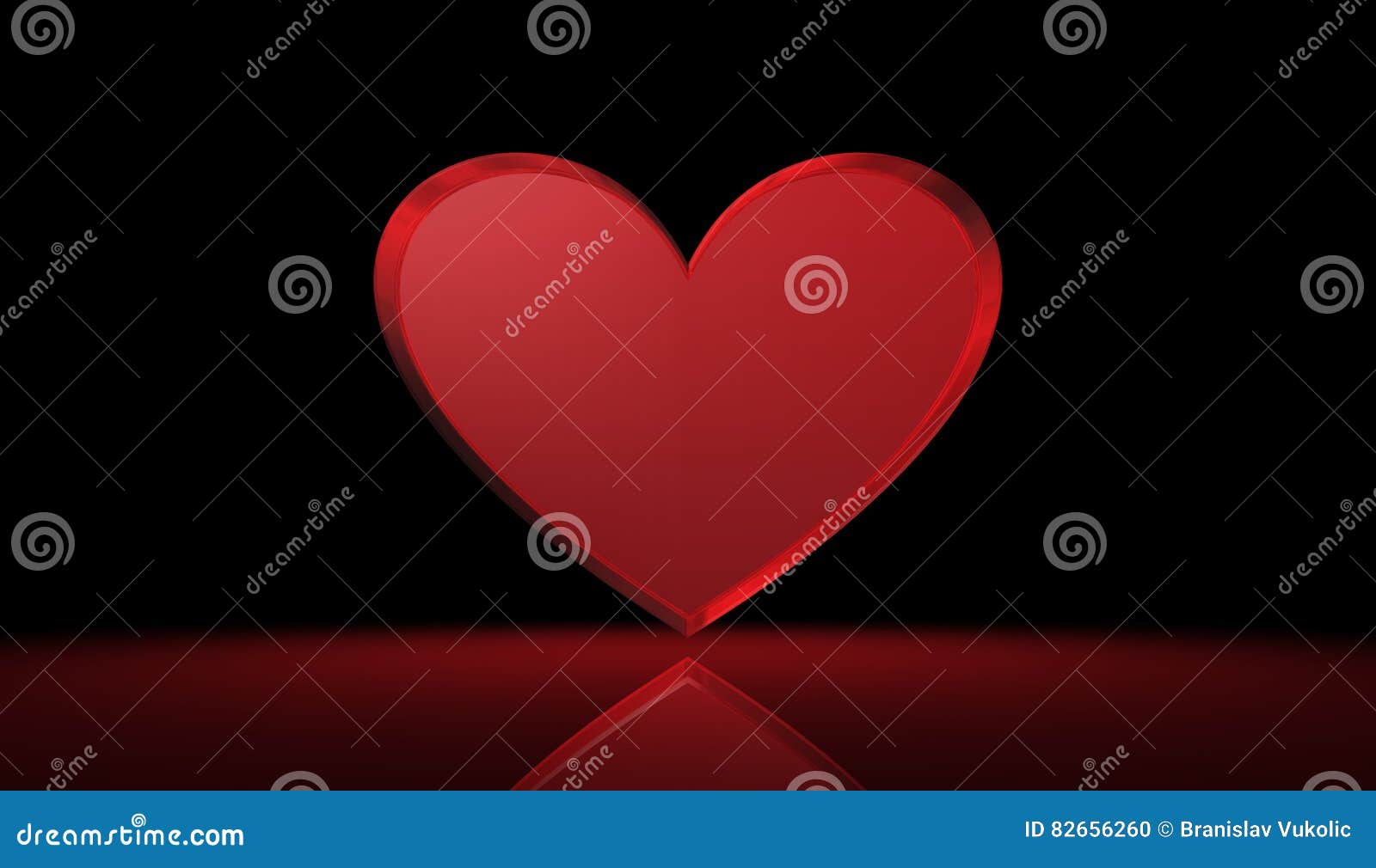Red heart,3D illustration stock illustration. Illustration of ...