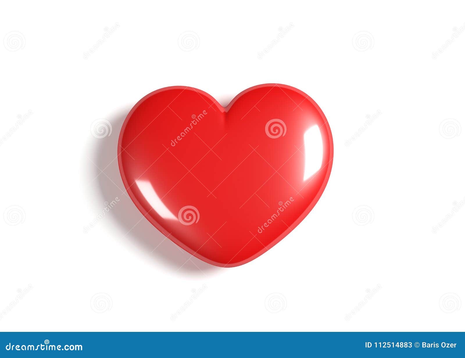 Red Heart 3d Rendering on White Stock Illustration - Illustration of ...