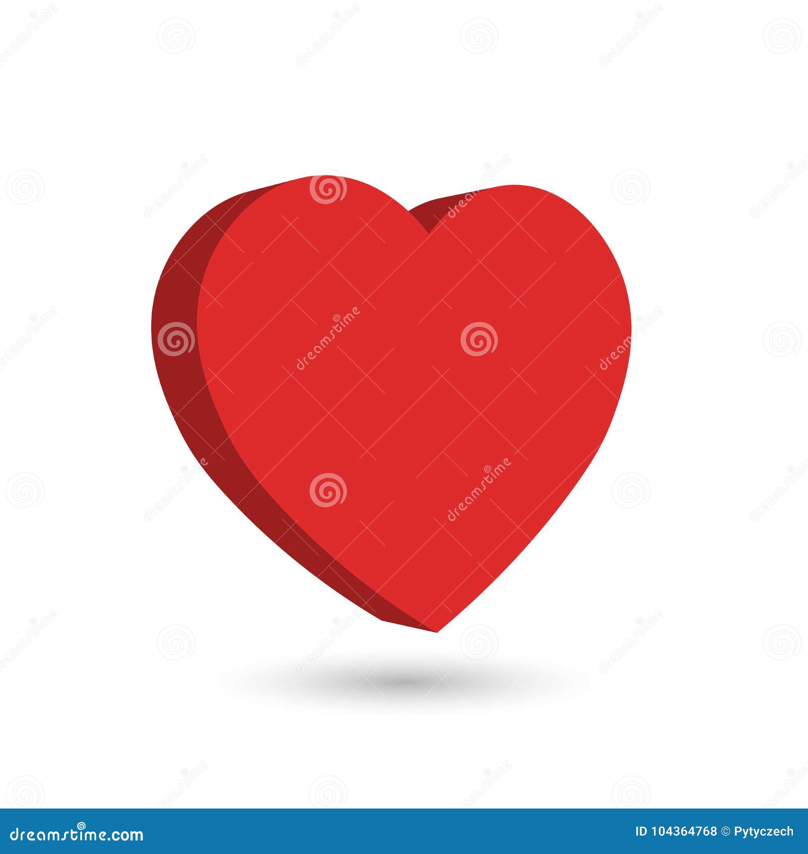 Red Heart. 3D Vector Object with Dropped Shadow Stock Vector ...