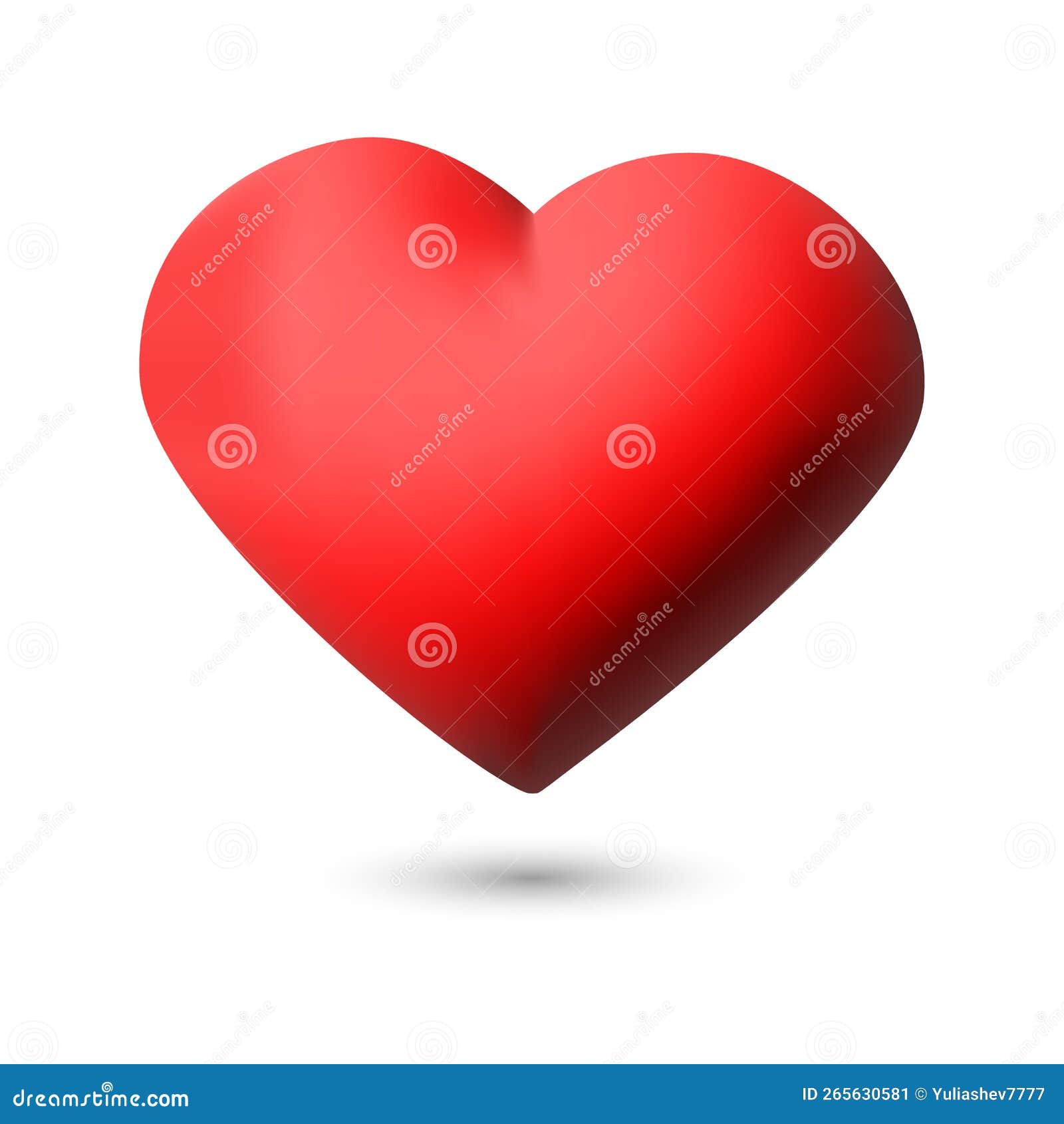 Red heart 3D, vector stock vector. Illustration of celebration - 265630581