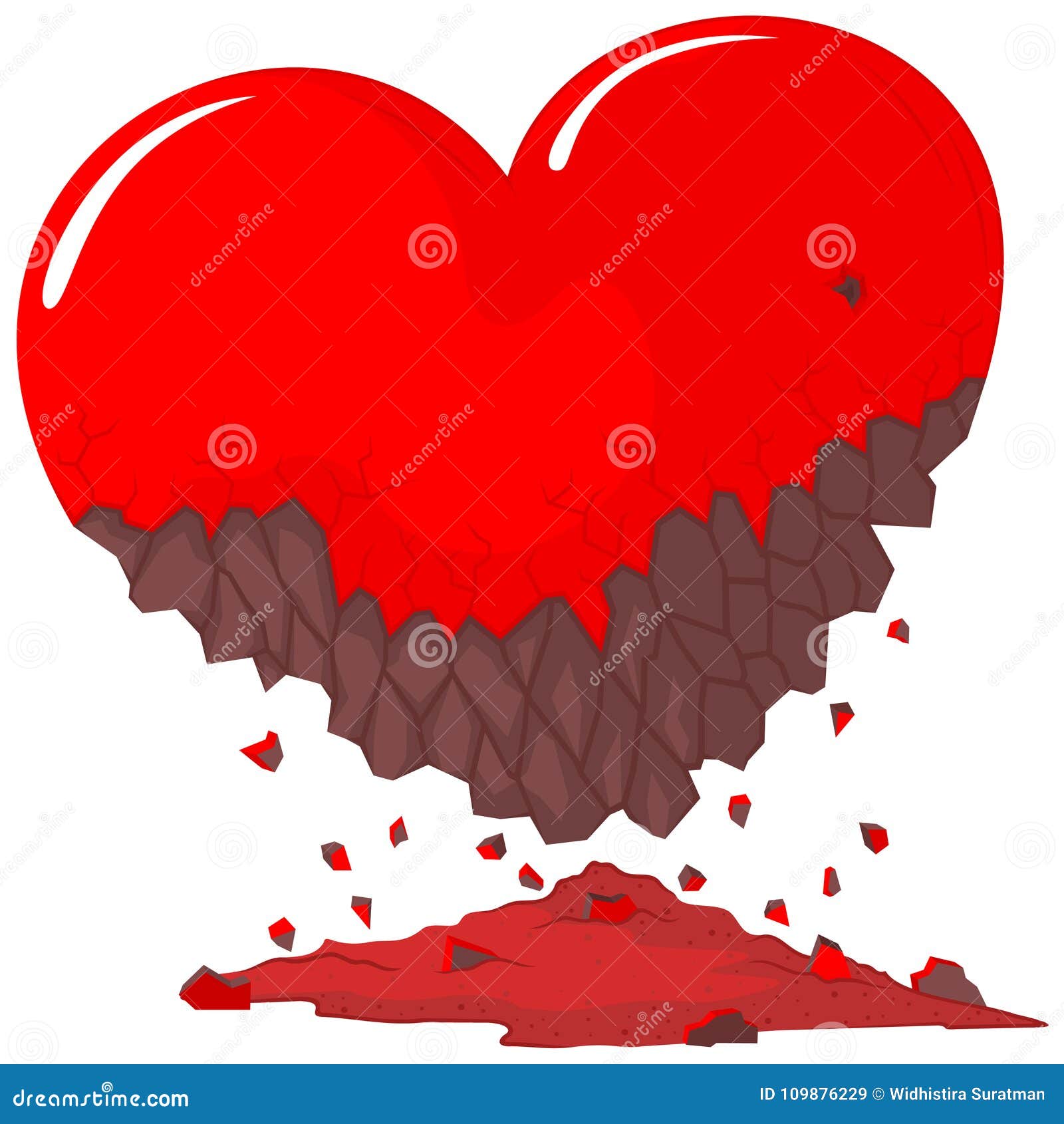 Red heart damaged stock vector. Illustration of event - 109876229