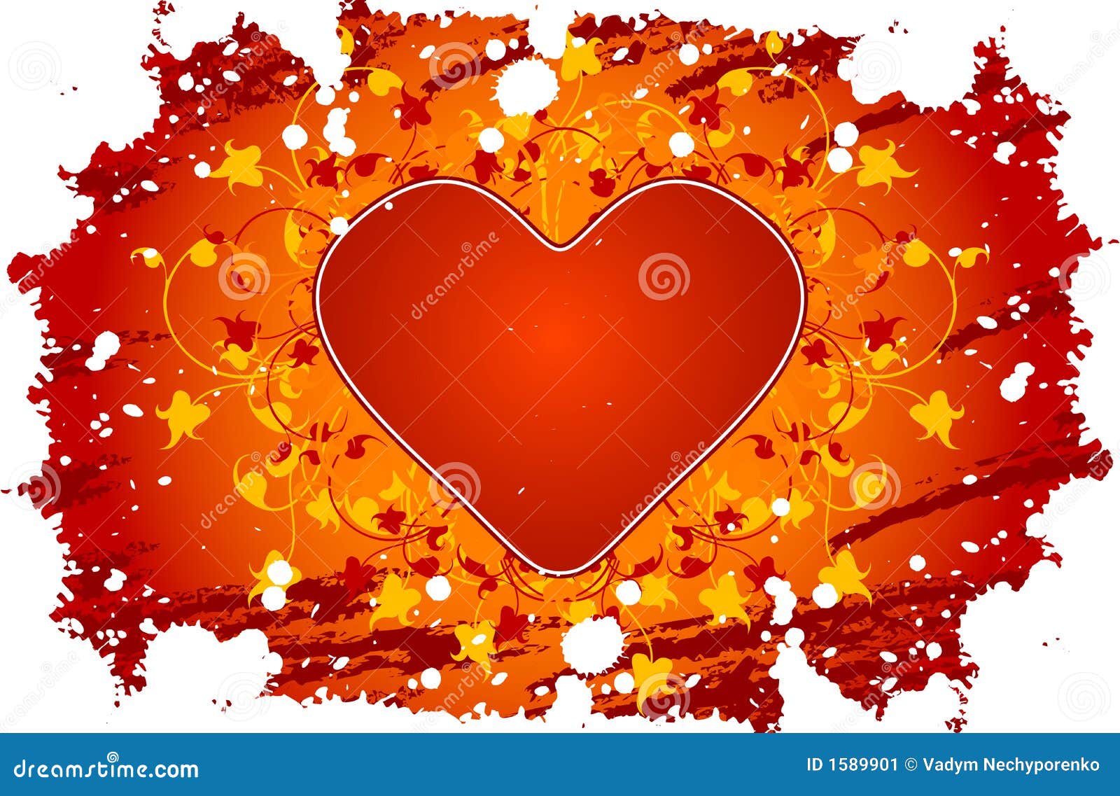 Red heart and designs stock vector. Illustration of bright - 1589901