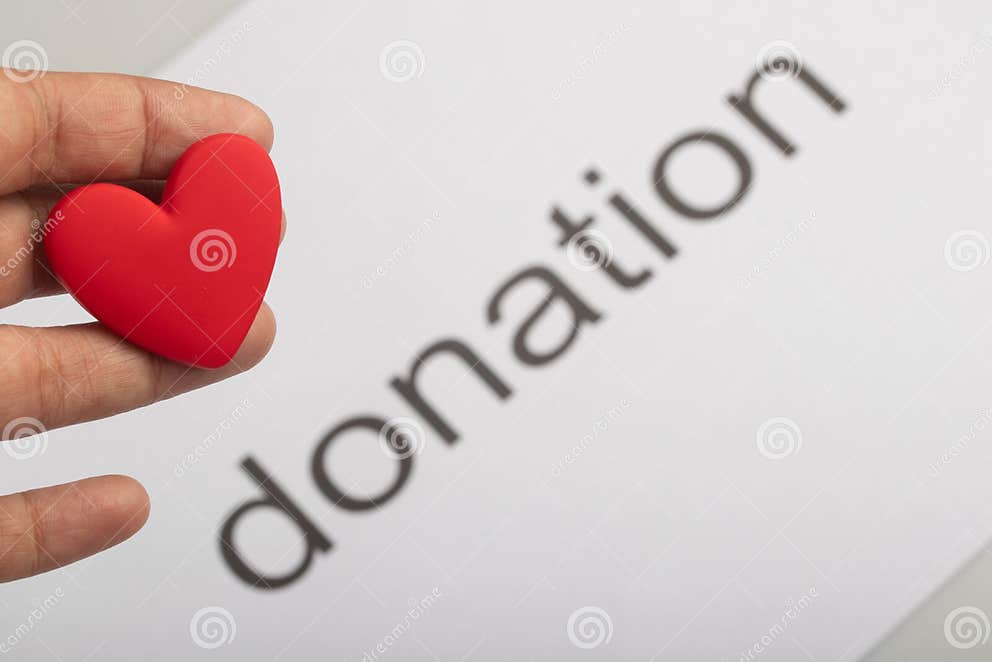 Red Heart and Donation. Heart Donation Concept Stock Photo - Image of ...