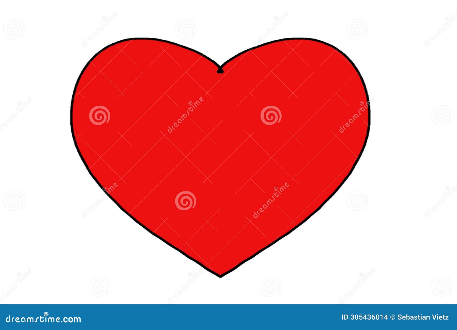 Red heart stock illustration. Illustration of valentine - 305436014