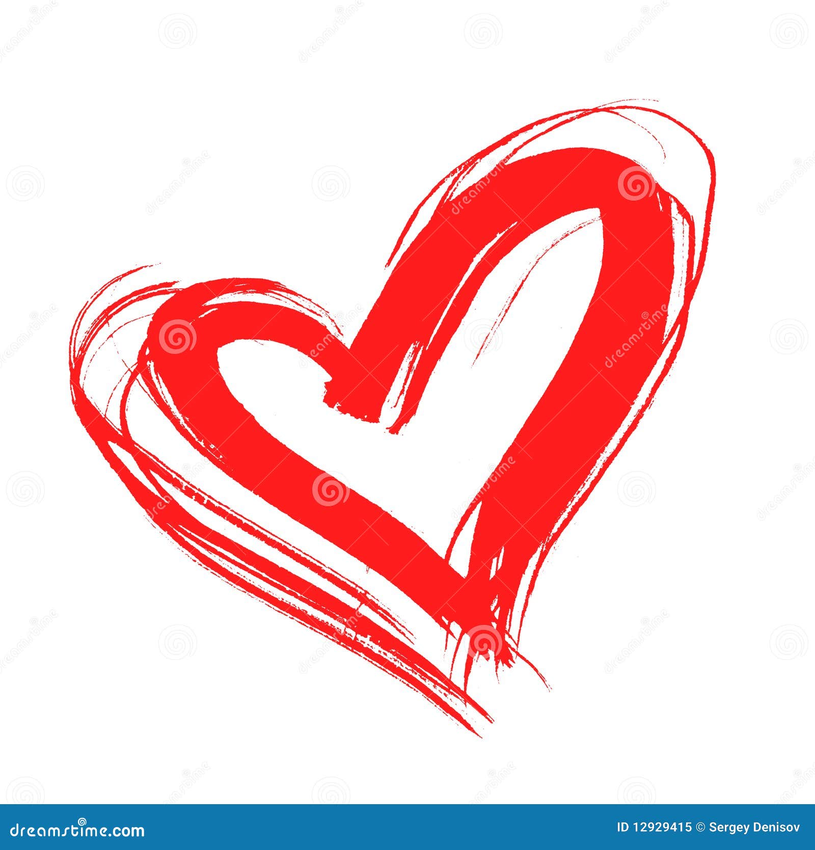 Red Heart, Drawn By Hand Royalty Free Stock Photo - Image: 12929415