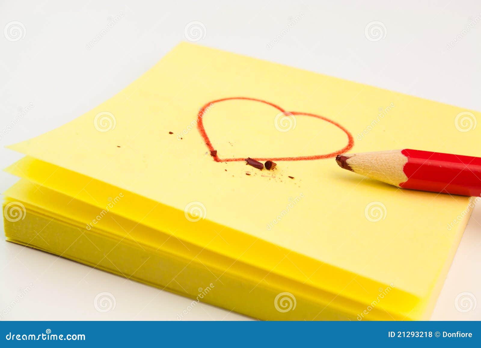 Red Heart Drawn on a Post-it Stock Photo - Image of gift, design: 21293218