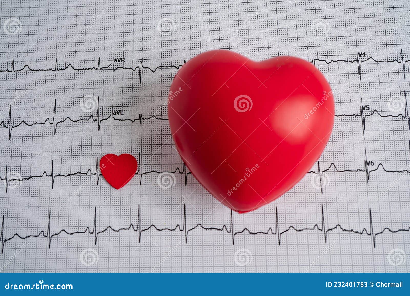 Red Heart on Electrocardiogram ECG Graph, Heart Wave, Heart Attack ...