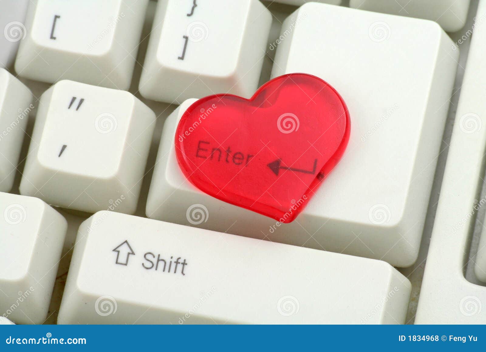 Red Heart and Enter Key, Love Concept Stock Photo - Image of dating ...