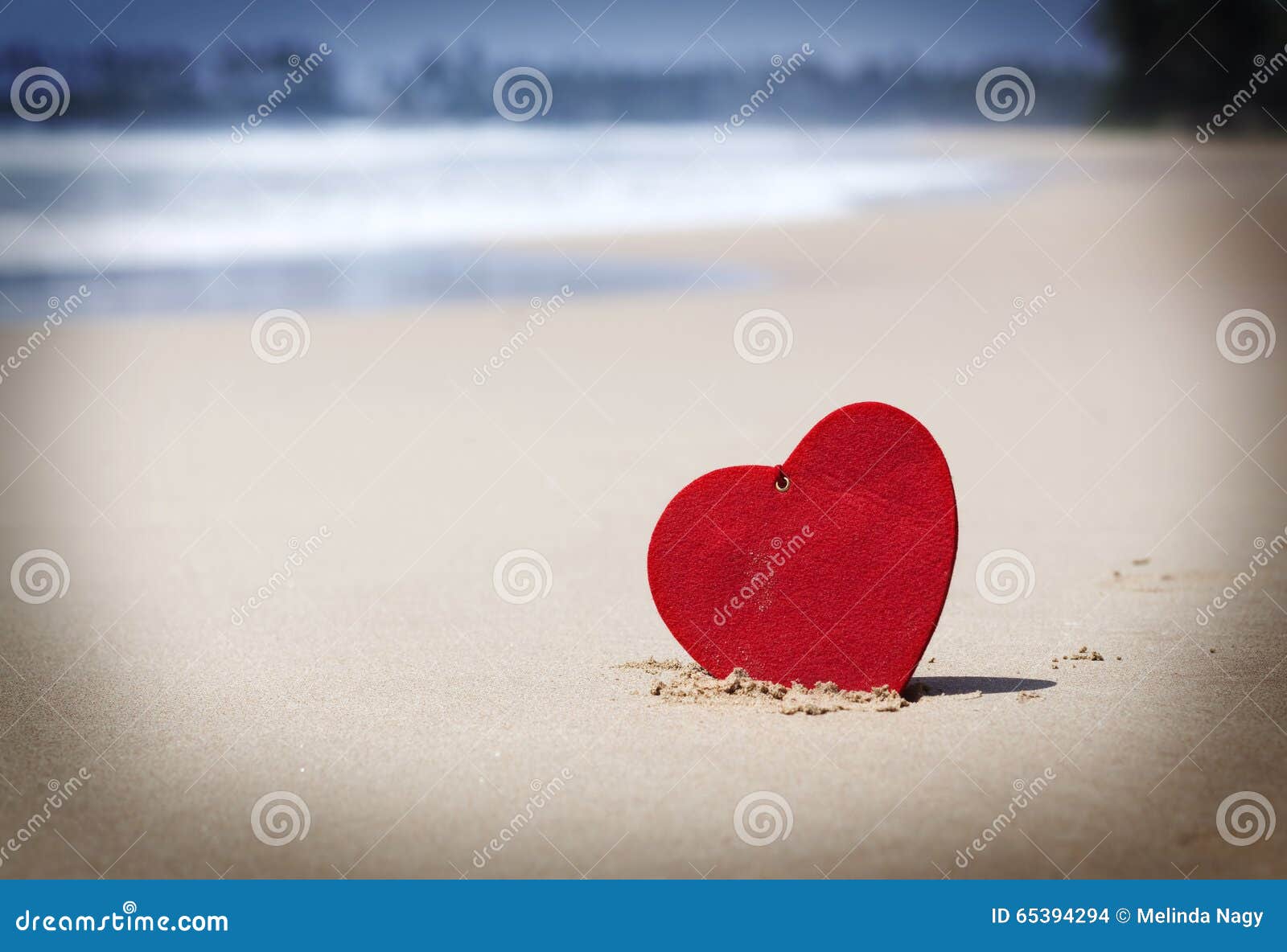 Red Heart on Exotic Sandy Beach Stock Photo - Image of nature, romantic ...
