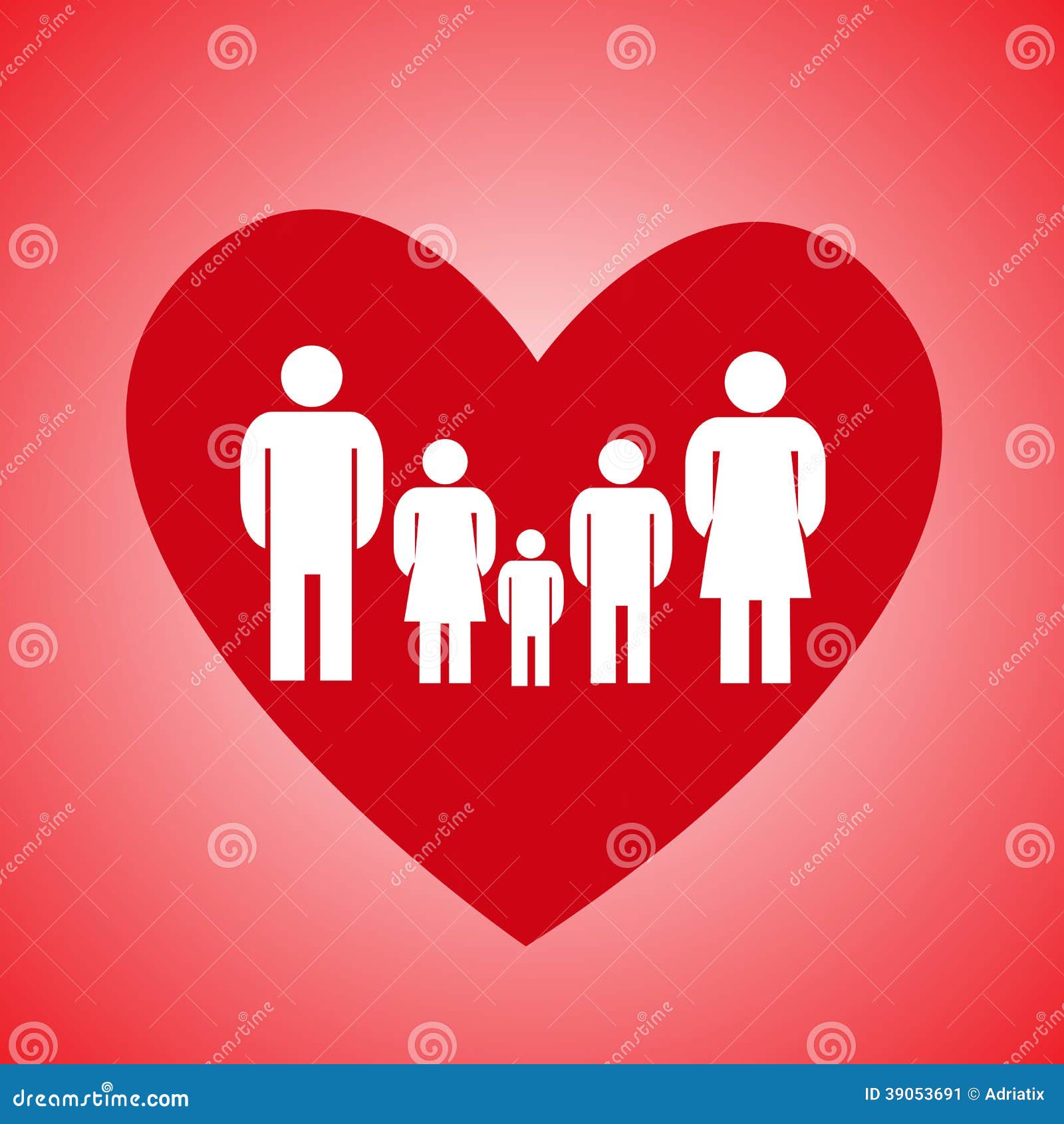Red heart and family stock vector. Illustration of sign - 39053691