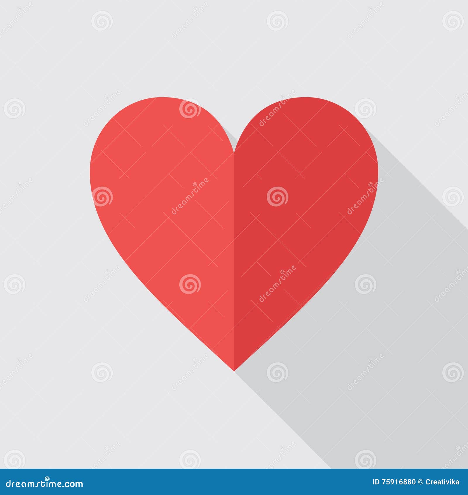 Red Heart Flat Icon stock vector. Illustration of abstract - 75916880
