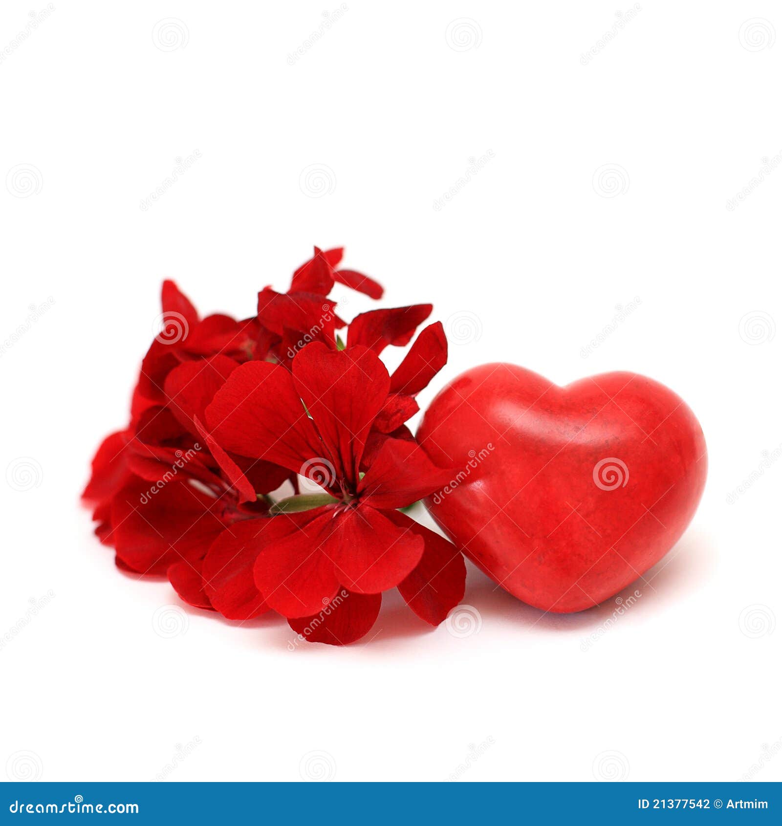 Red Heart and Flowers - Love Concept Stock Photo - Image of valentine ...
