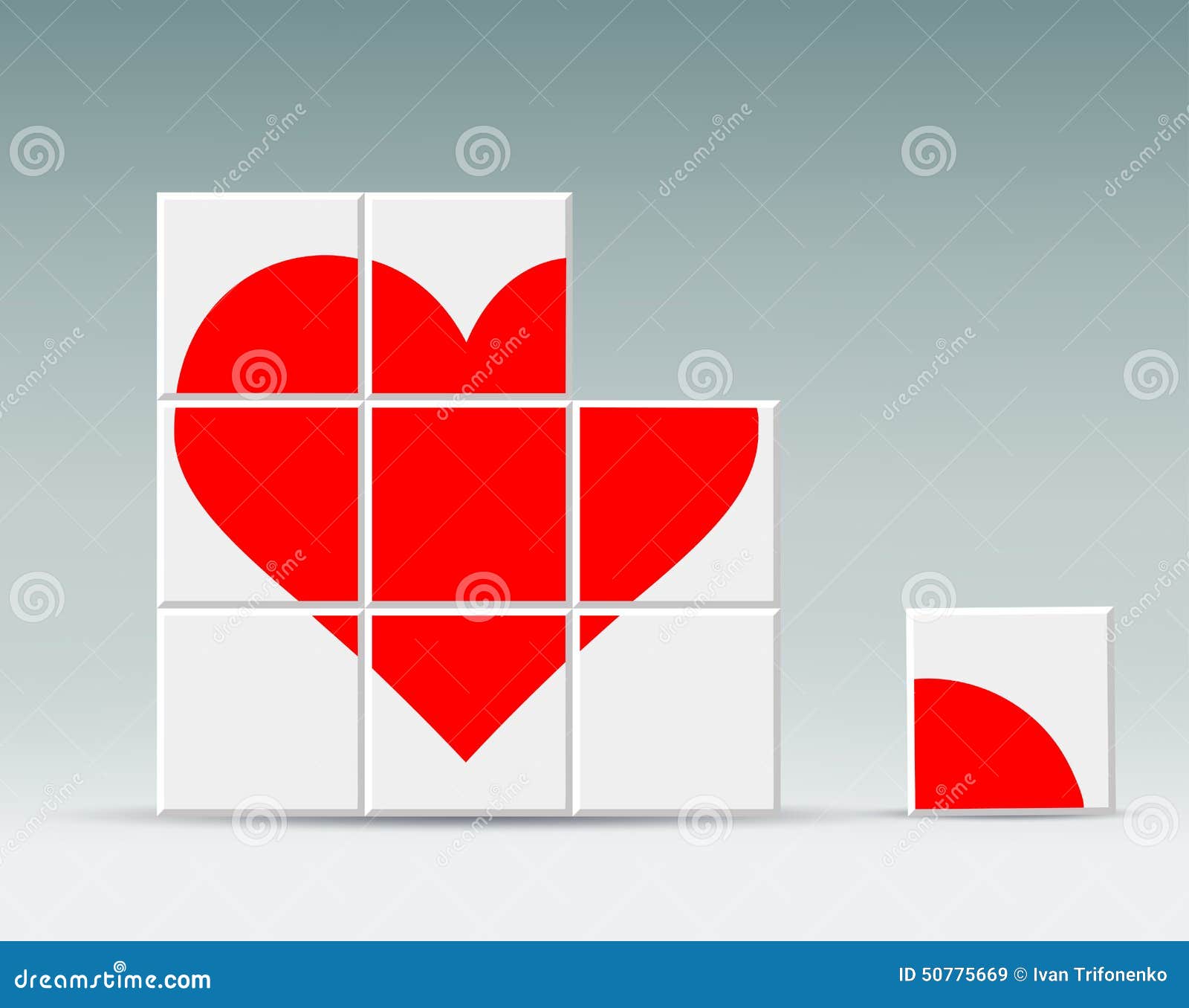 Red heart folded cubes stock vector. Illustration of complexity - 50775669