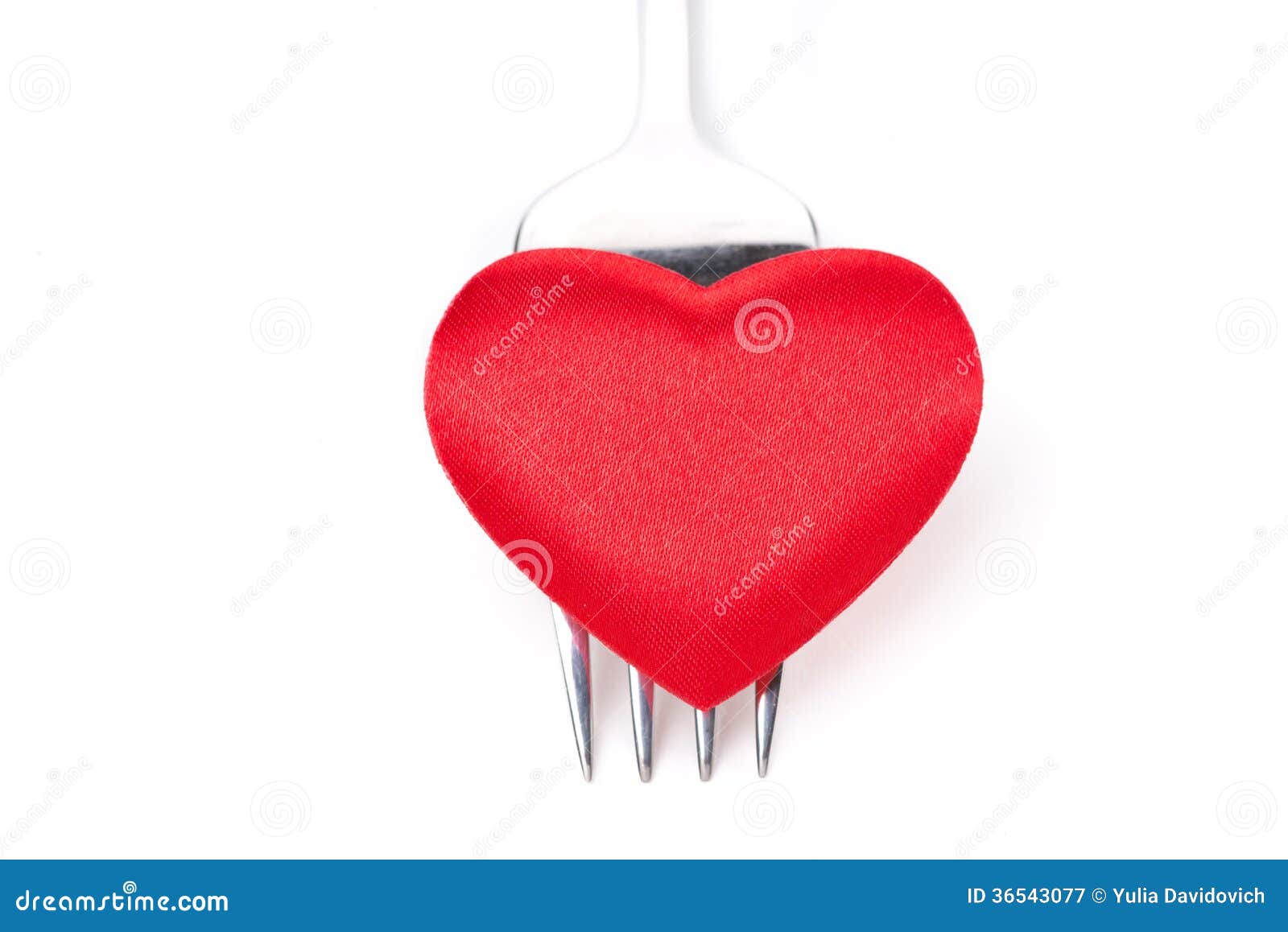 Red Heart on a Fork, Concept, Close-up, Isolated Stock Image - Image of ...