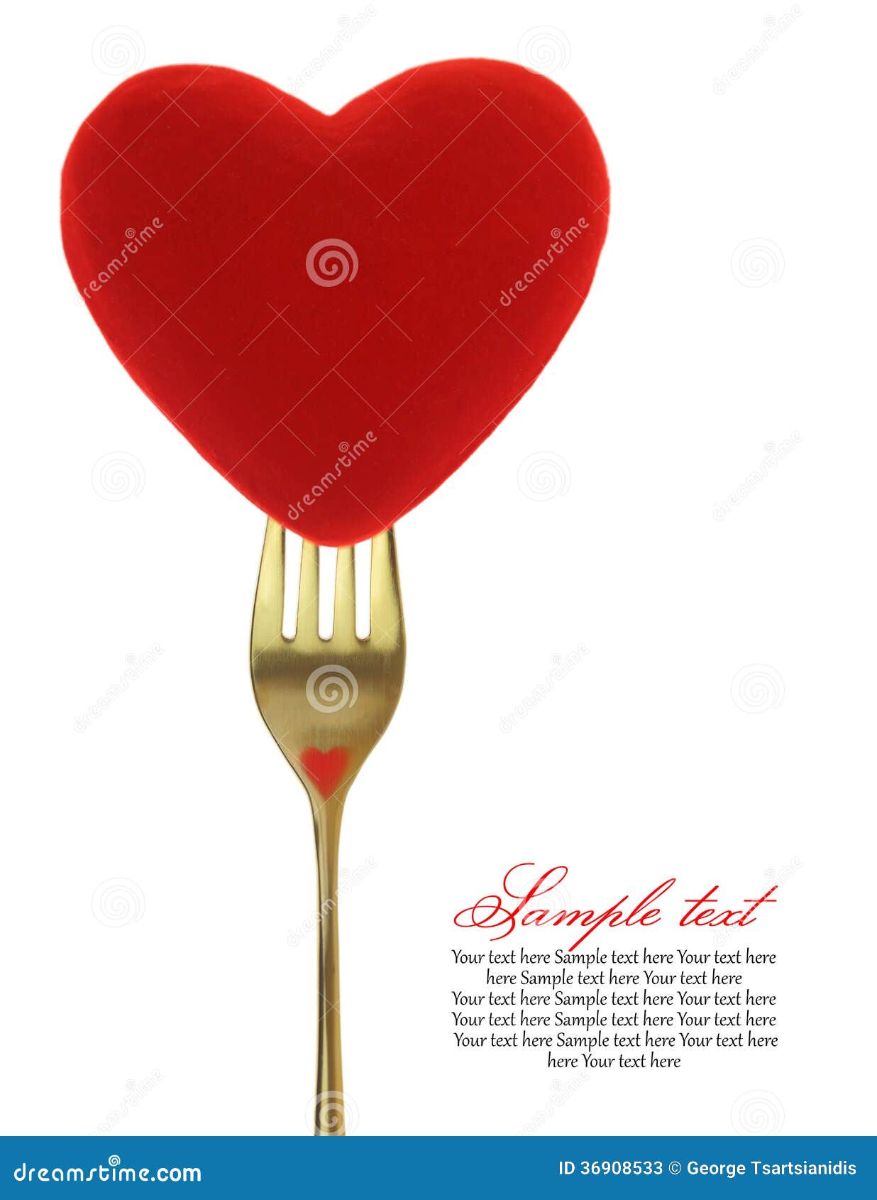 Red heart on fork stock image. Image of background, medical - 36908533