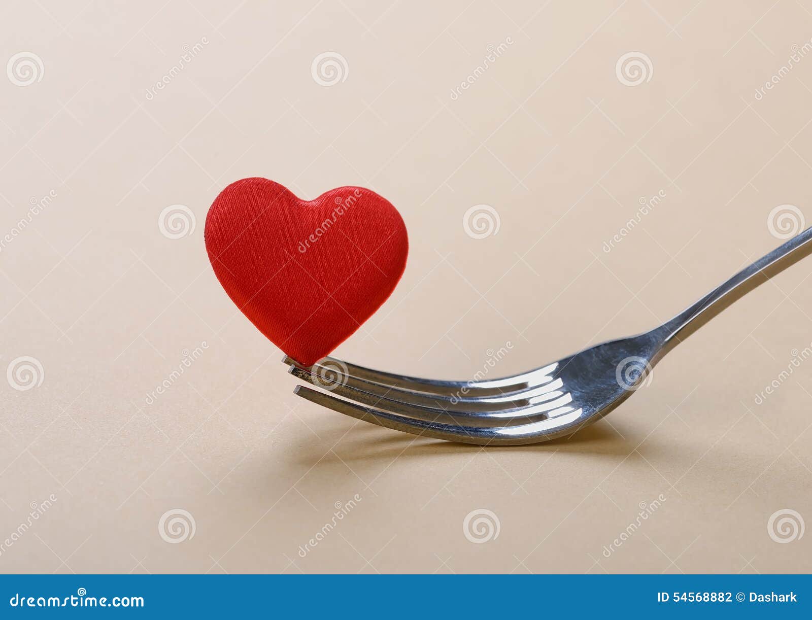 Red heart with fork stock photo. Image of feast, dessert - 54568882