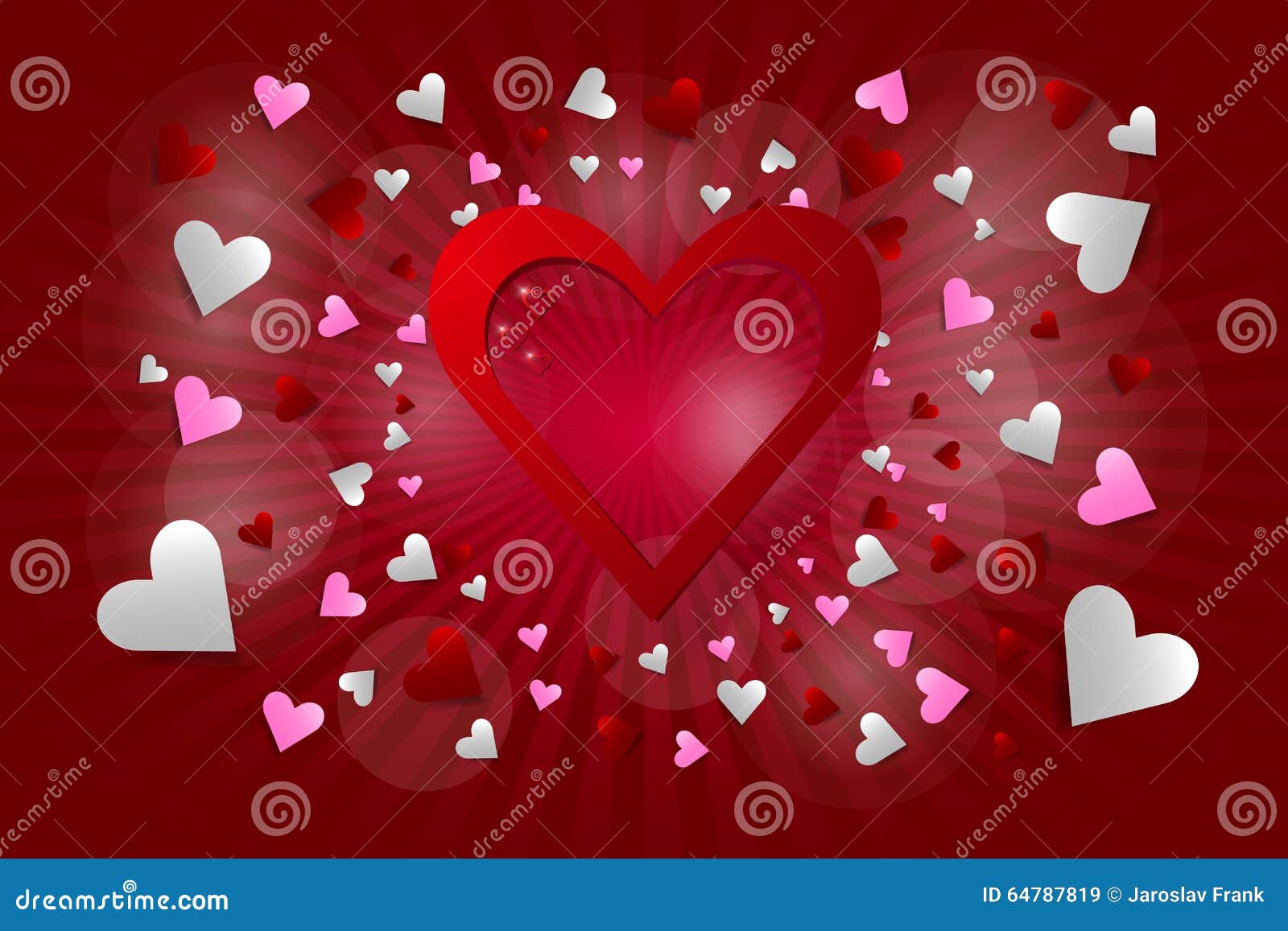 The Red Heart Frame with Hearts Around Stock Vector - Illustration of ...