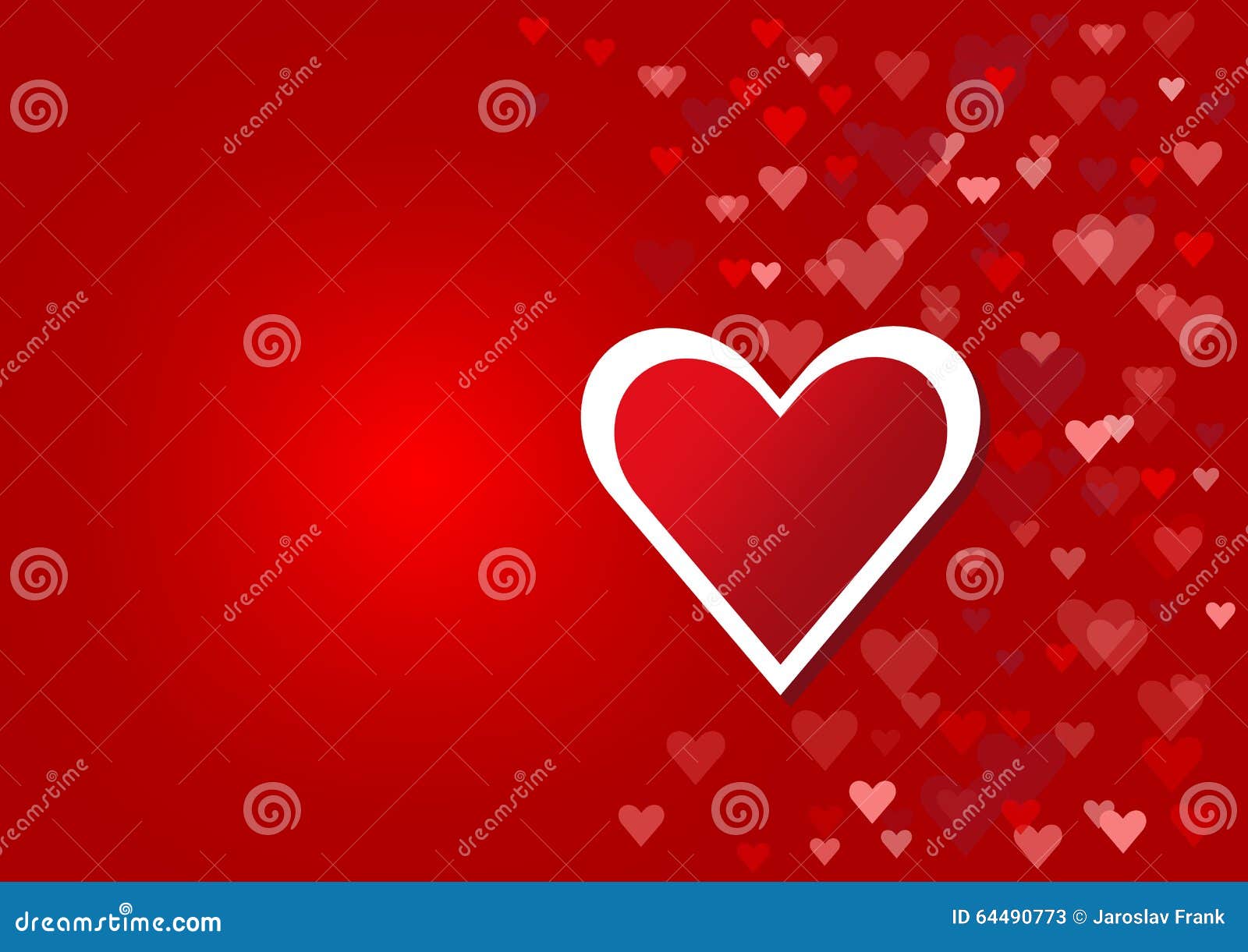Red Heart with the Frame of the White Heart Stock Vector - Illustration ...