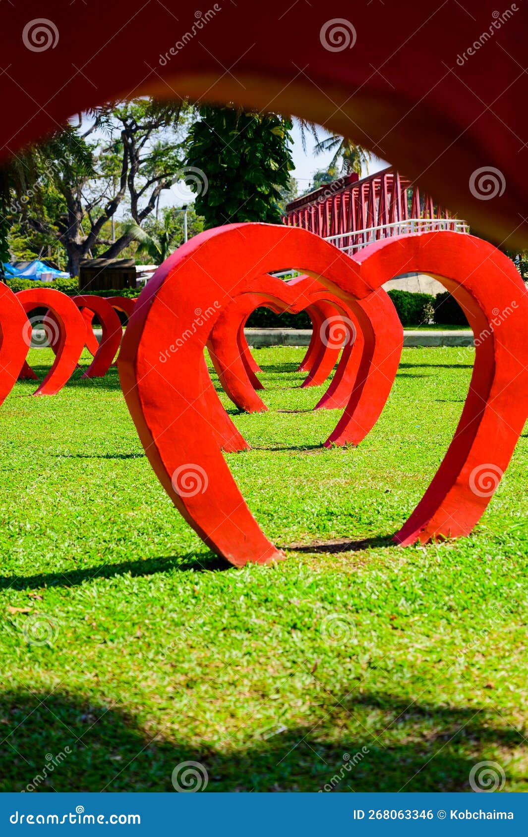 Red Heart Frames on the Grass Floor Stock Photo - Image of heart ...