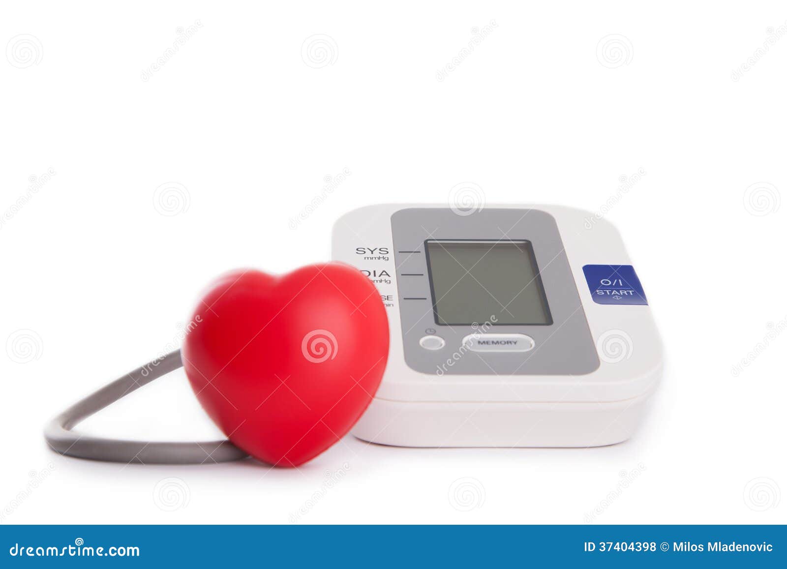 Red Heart in Front of Blood Pressure Meter Stock Photo - Image of ...