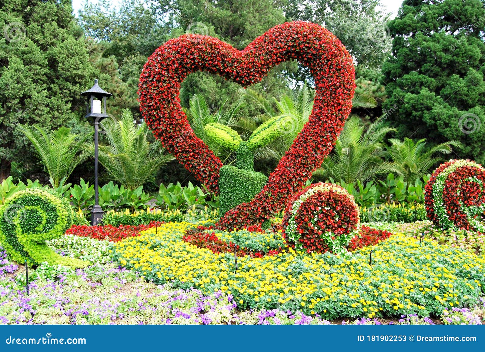 Red heart in a garden stock image. Image of plants, trip - 181902253