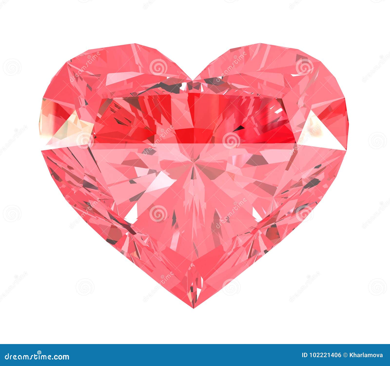 Red heart gemstone stock illustration. Illustration of render - 102221406