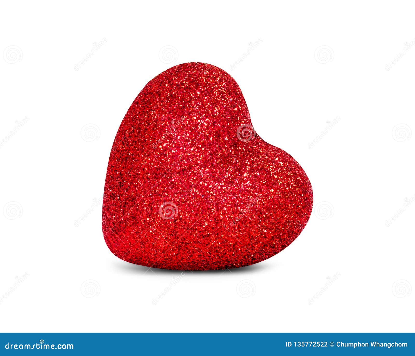 Red Heart with Glitter Texture Isolated on White Background. Heart ...