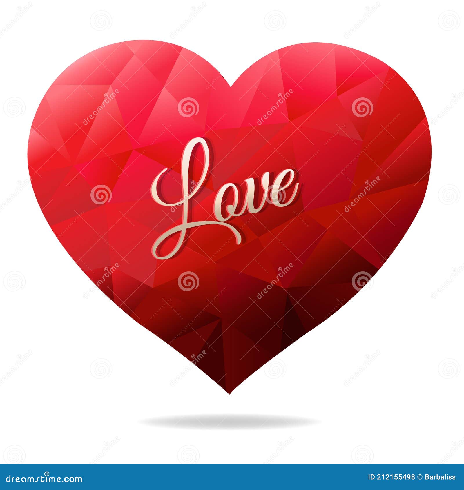 Red Heart stock vector. Illustration of trendy, design - 212155498