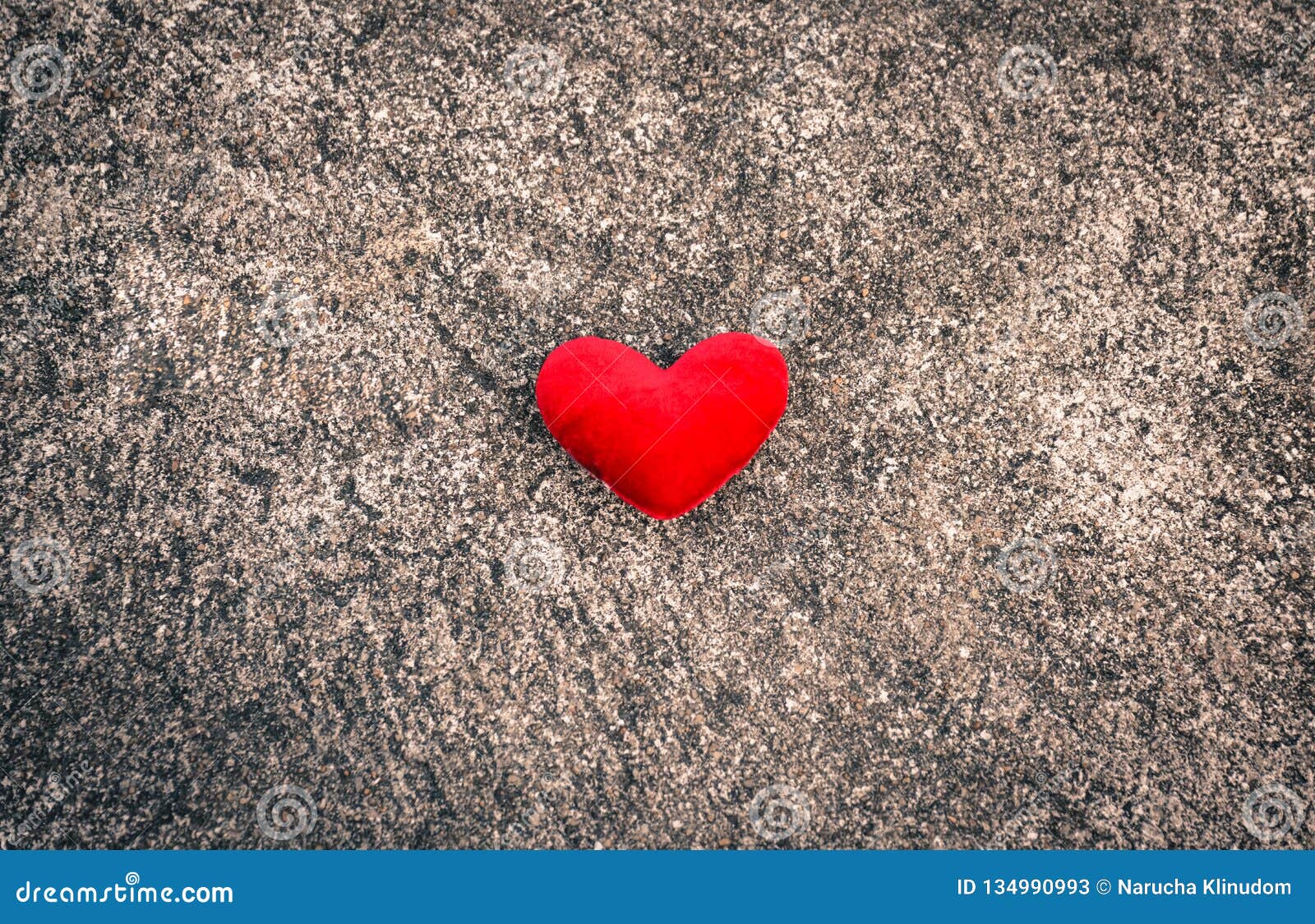 Red heart on the ground stock image. Image of flower - 134990993
