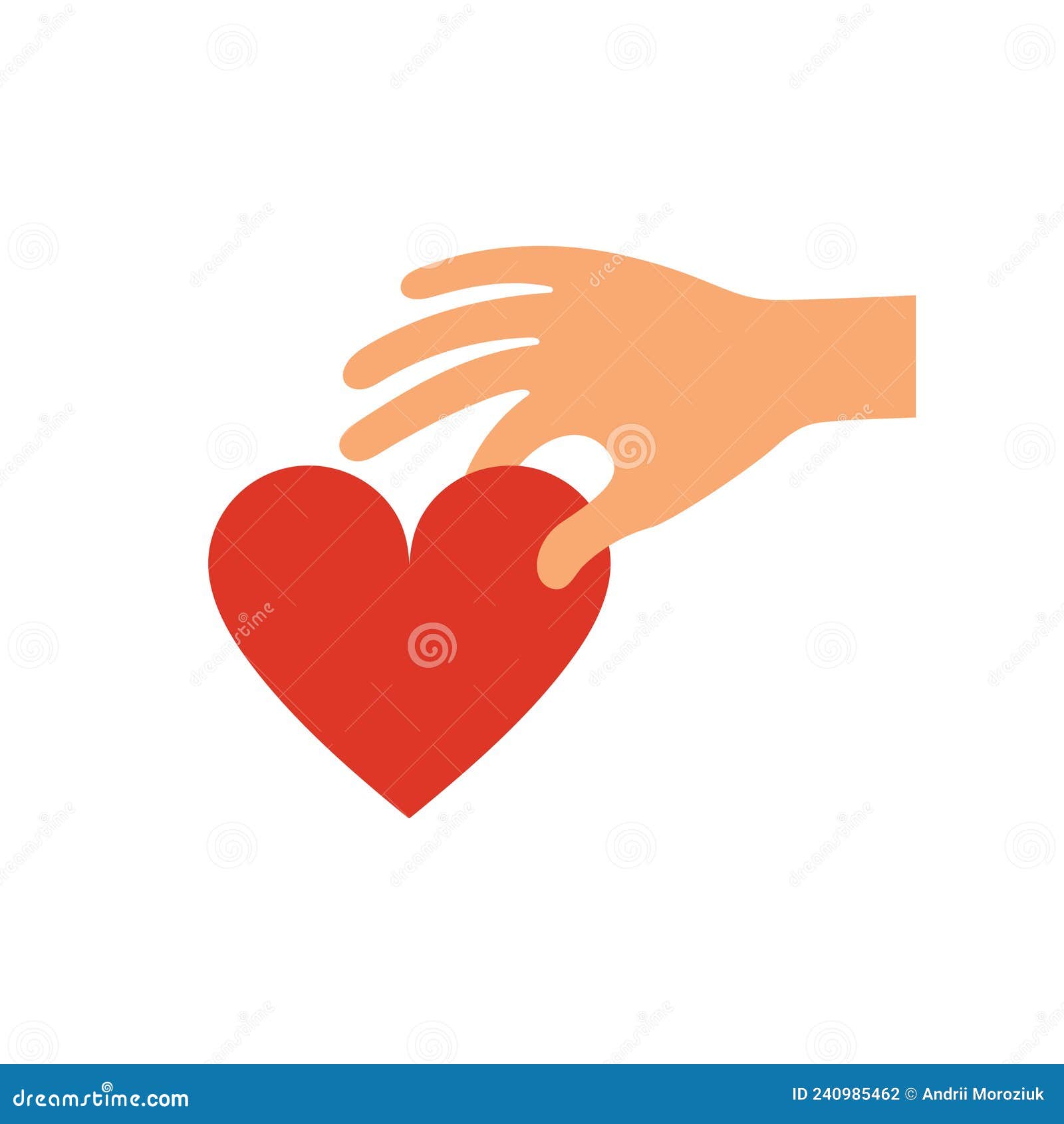 Red Heart in Hand. Vector Illustration Stock Illustration ...