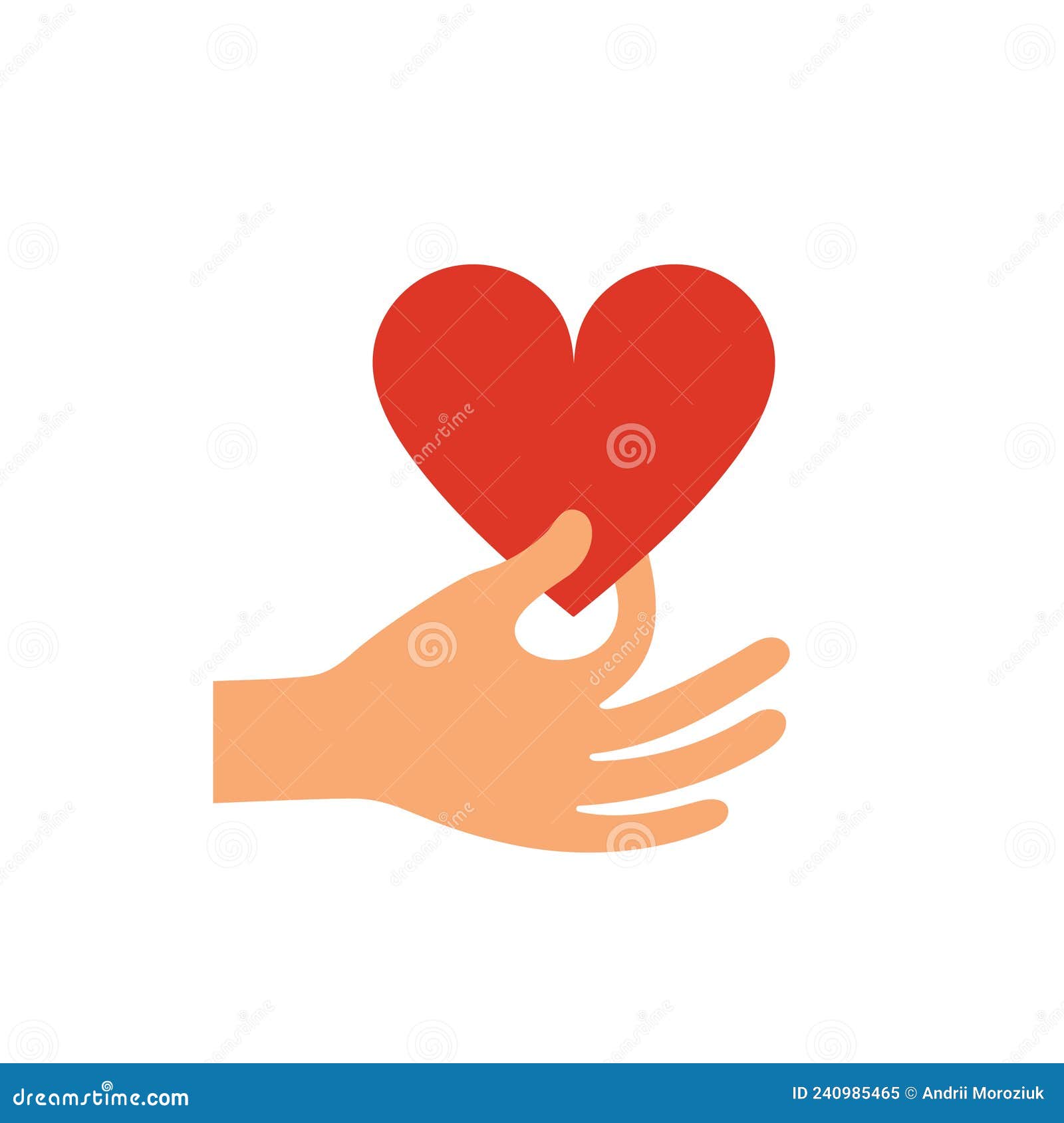 Red Heart in Hand. Vector Illustration Stock Illustration ...